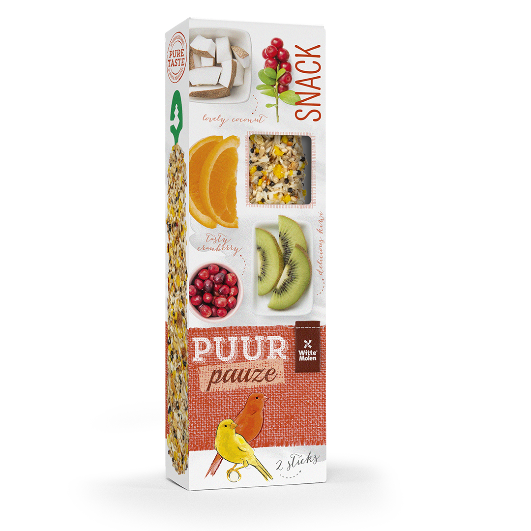 Puur Pauze Sticks Canary Cranberry & Kiwi x 2 (60g) Garden Feathers ...