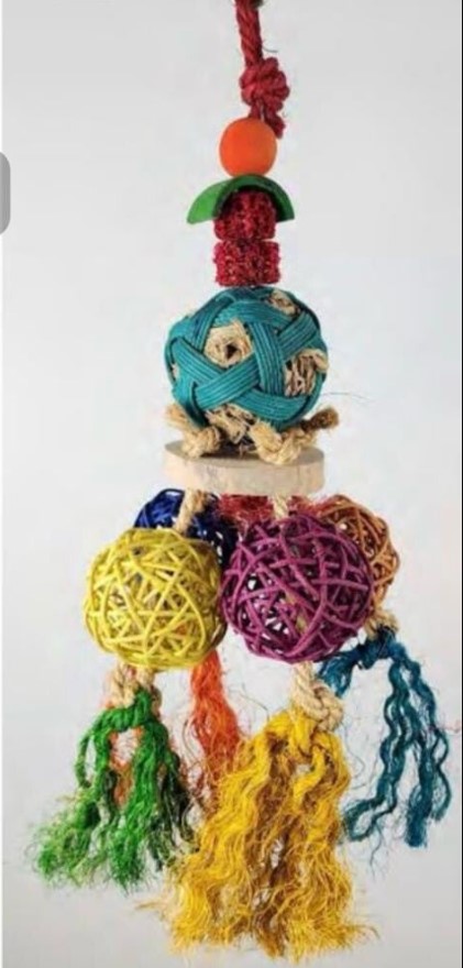 Java Wicker & Loofah Toy 45cm Garden Feathers Bird Supplies | Poultry ...