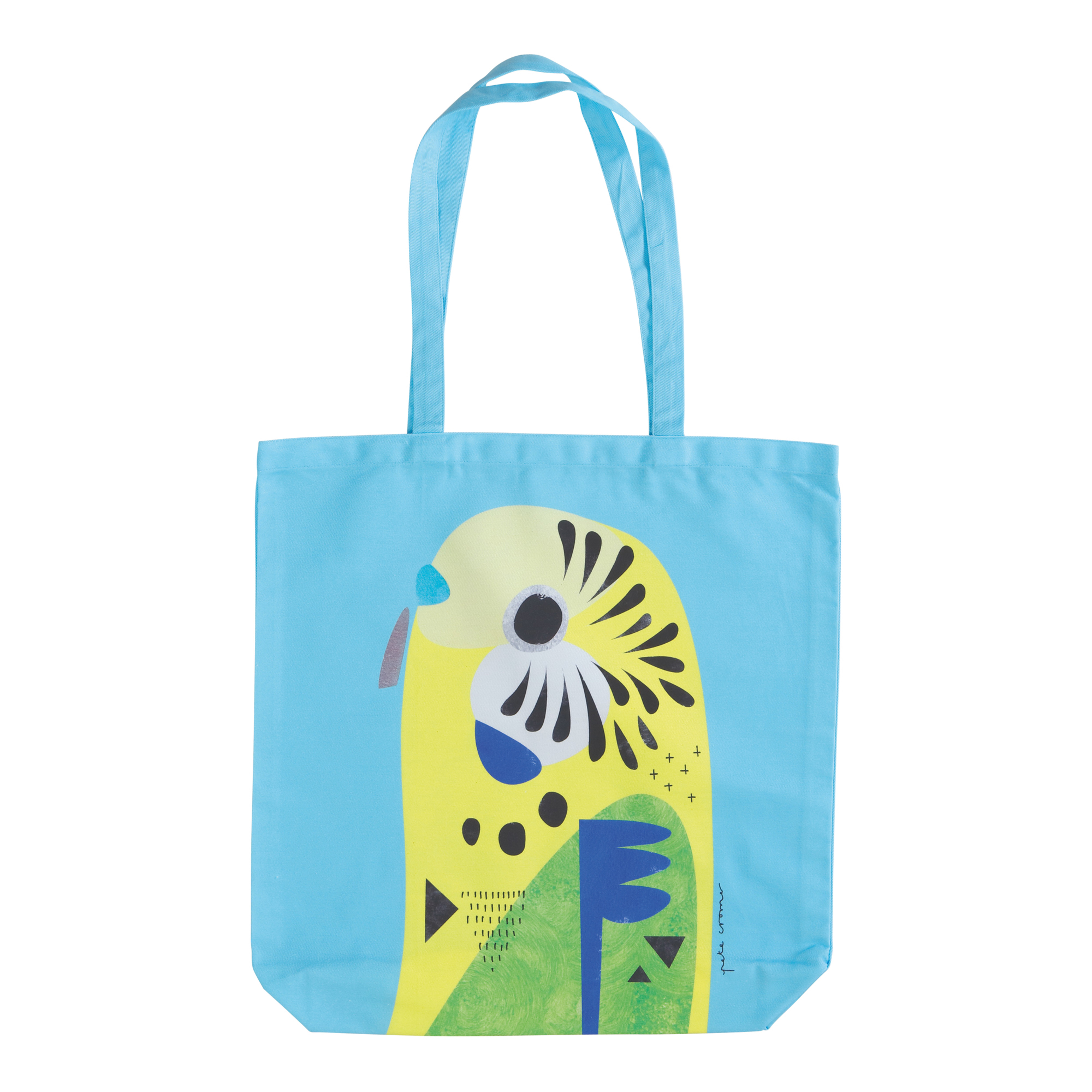 Budgie Blue Cotton Tote Shopping Bag Garden Feathers Bird Supplies ...