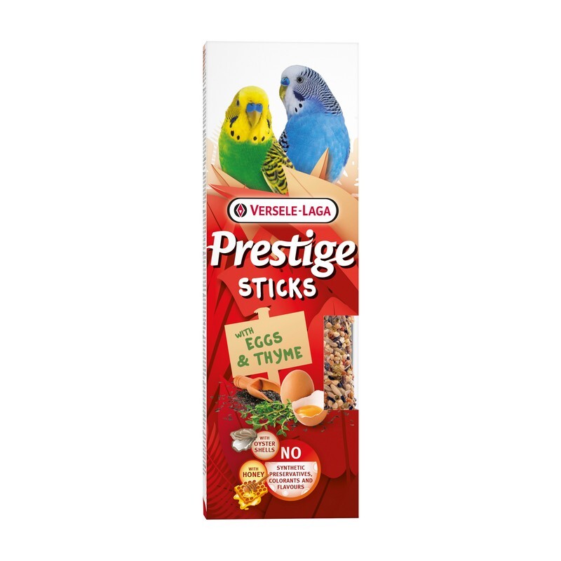 Versele Laga Prestige Stick Budgie Egg & Thyme x 2 Garden Feathers Bird ...